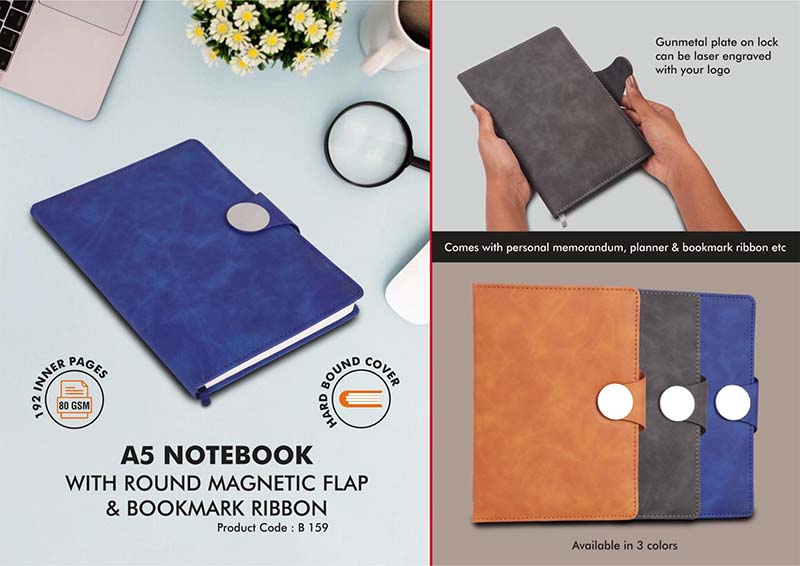 A5 Notebook With Round Magnetic Flap Corporate Gifts Supplier in price ...