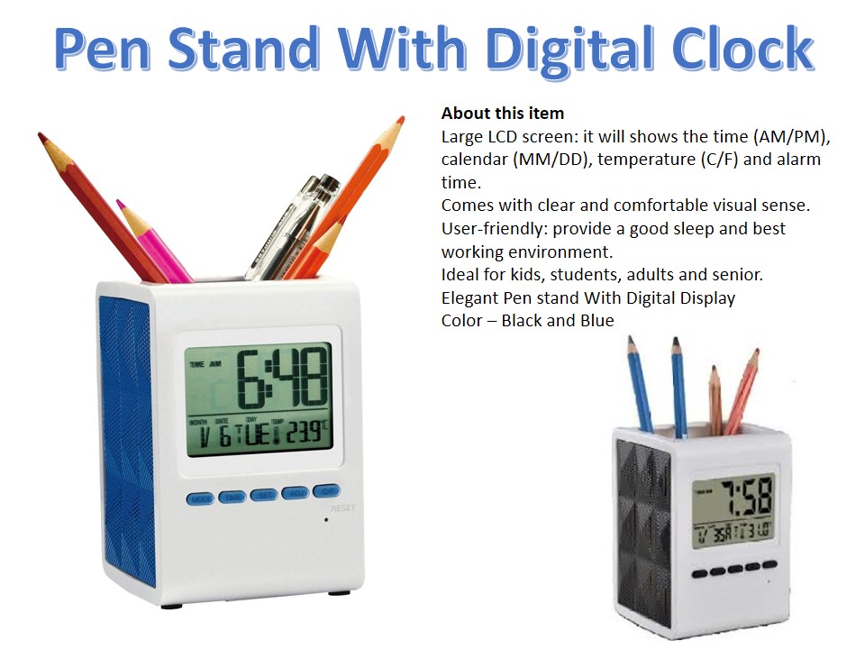 Digital Penstand Clock Corporate Gifts Supplier in price range Rs 401 ...
