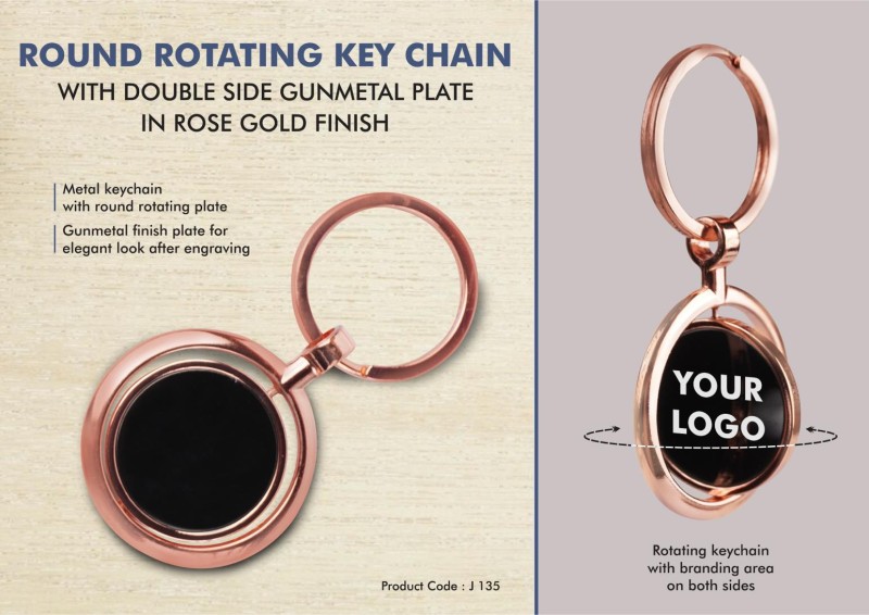 Key Chain With Double Side Gunmetal Plate In Corporate Gifts Supplier ...