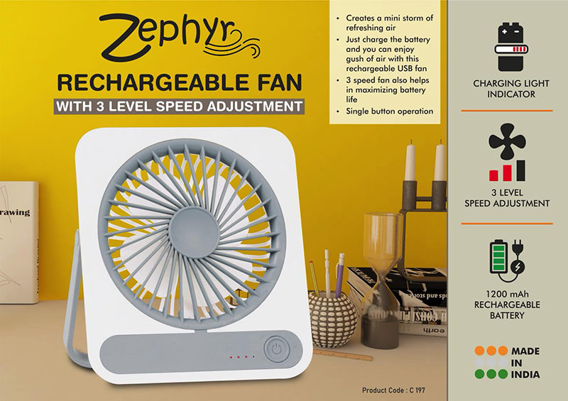 Rechargeable Fan Corporate Gifts Supplier in price range Rs 301-400 in ...