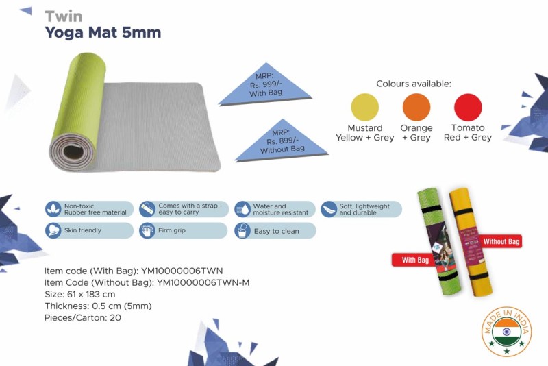 Twin Yoga Matt 5mm Corporate Gifts Supplier in price range Rs 501-1000 ...