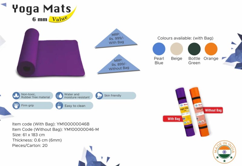 Yoga Matt 6mm Corporate Gifts Supplier in price range Rs 501-1000 in ...